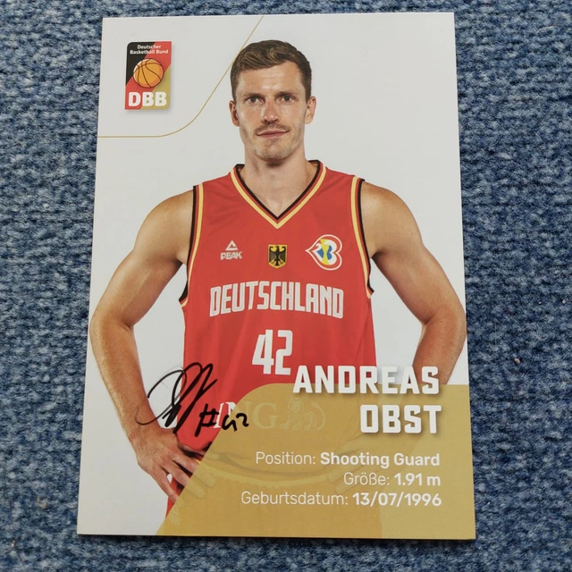 HANDSIGNIERTE AUTOGRAMMKARTE ANDREAS Obst/FC Bayern Basketball Weltmeister 2023 EUR 1,00 ...